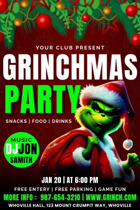 Grinchmas Party Template | PosterMyWall