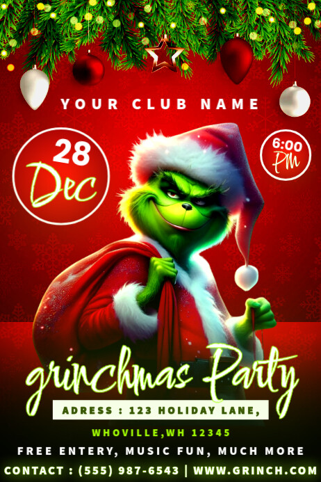 Copy of Grinchmas Party Flyer | PosterMyWall