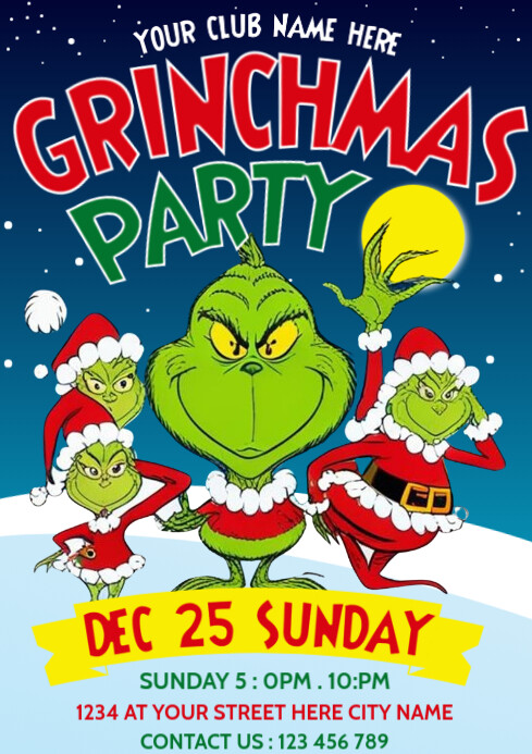 grinchmas party flyer Template | PosterMyWall