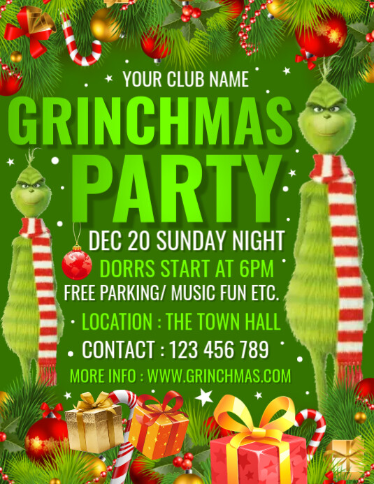 grinchmas party flyer Template | PosterMyWall
