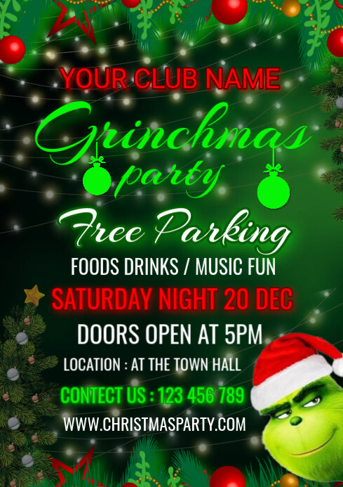 Copy of grinchmas party flyer template | PosterMyWall