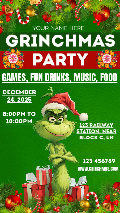 Copy of Grinchmas Party Instagram Story | PosterMyWall