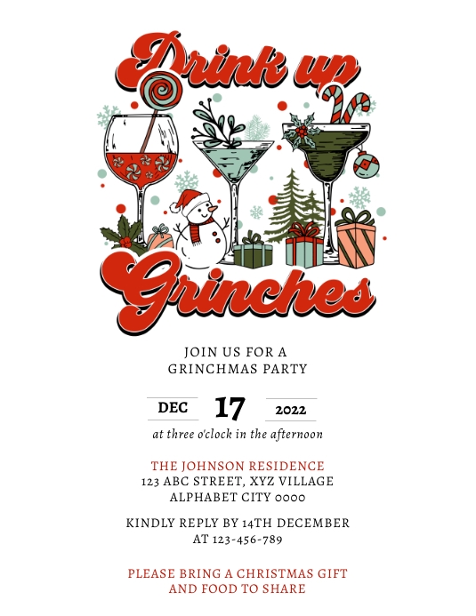 Grinchmas Party Invitation Template | PosterMyWall