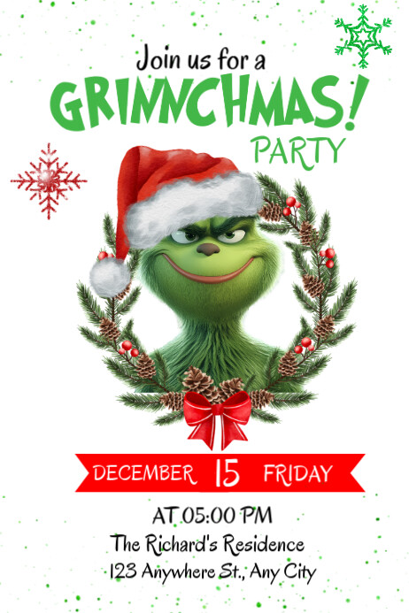Grinchmas Party Invitation Template | PosterMyWall