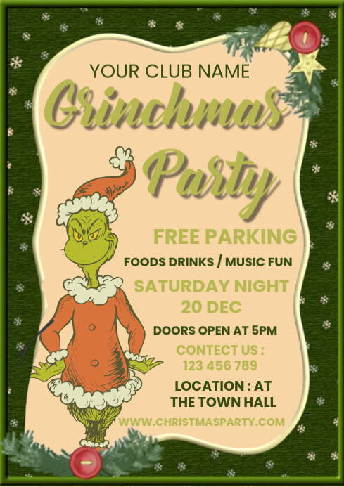 Copy of grinchmas party template design | PosterMyWall