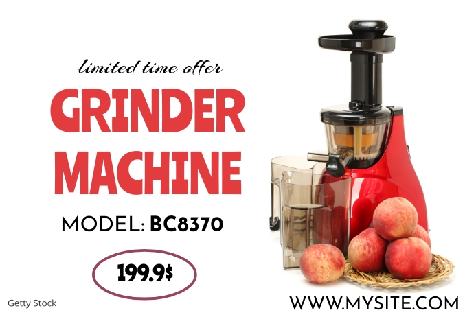 Grinder machine label template | PosterMyWall