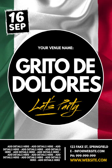 Grito De Dolores Poster Template | PosterMyWall