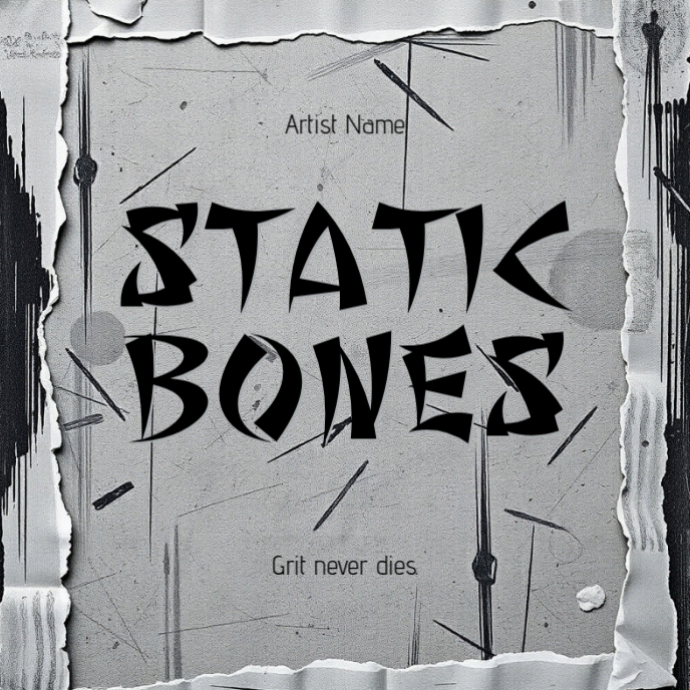 Gritty Grunge Noise Album Cover with Torn Textures and Ink Smeared ...