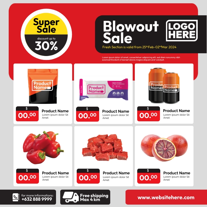 Grocery Blowout Sale Template | PosterMyWall