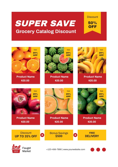 Grocery catalog Flyer Template templaat | PosterMyWall