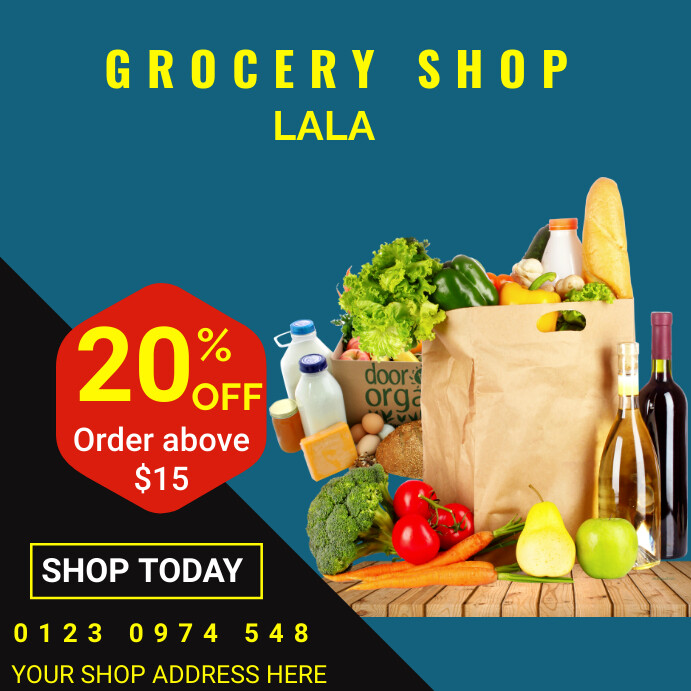 grocery mega sale ad for social media Template | PosterMyWall