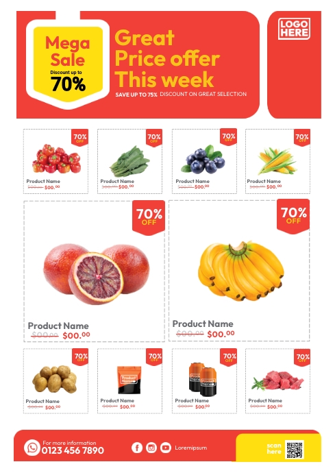 Grocery Mega Sale Flyer Template | PosterMyWall