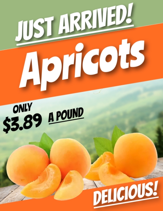 GROCERY STORE APRICOTS SALE Template | PosterMyWall