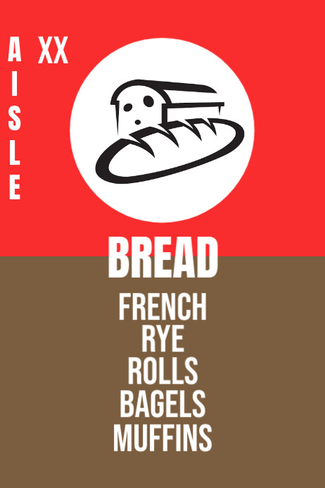 Grocery Store Bread Products Aisle Banner Poster Template | PosterMyWall