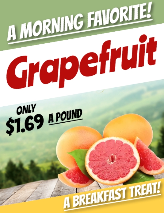 GROCERY STORE GRAPEFRUIT SALE Template | PosterMyWall