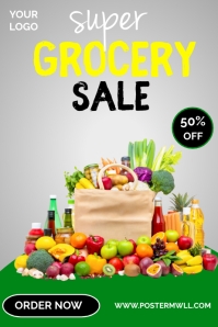 Customizable Design Templates for grocery store and and delivery poster ...