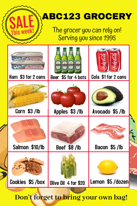 grocery store template | PosterMyWall