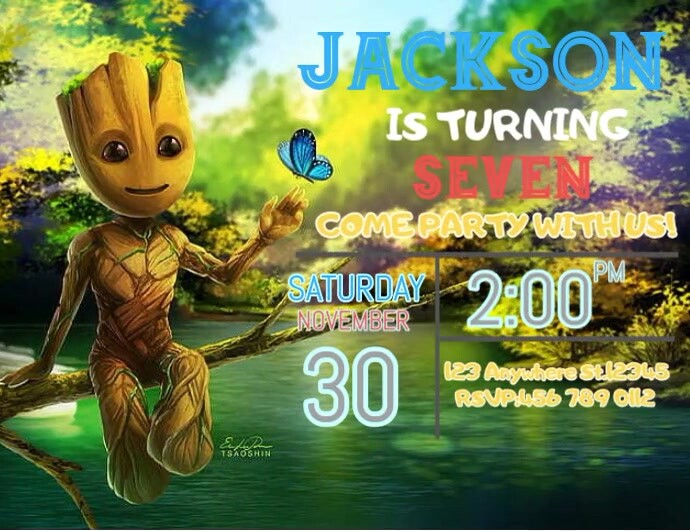 Groot | Birthday Invitation Template | PosterMyWall
