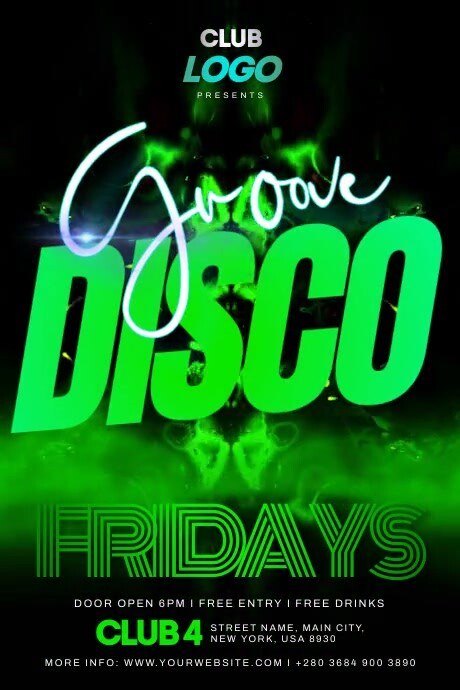 Groove Disco Fridays Template | PosterMyWall