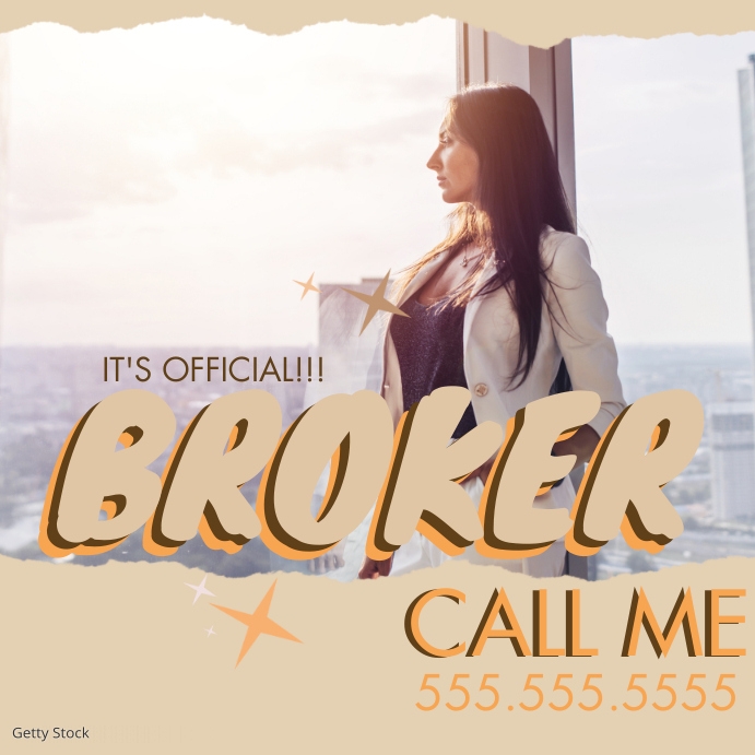 Groovy Broker Realtor Announcement Post Template | PosterMyWall