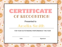 Groovy Certificate of Recognition Template | PosterMyWall