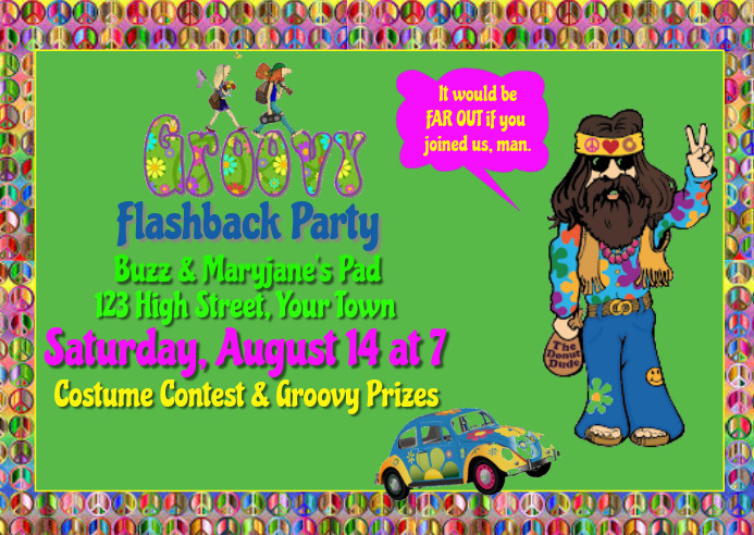 Groovy Flashback Party Template | PosterMyWall