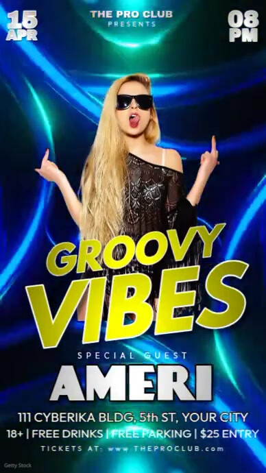Groovy Vibes Party Video Template | PosterMyWall