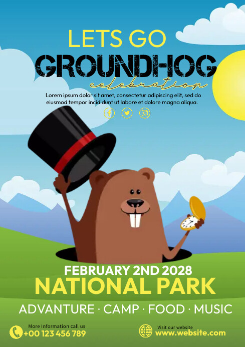 Groundhog Celebration 2024 Template | PosterMyWall