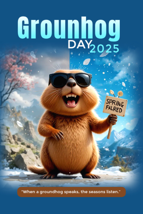 Groundhog day 2025 Template | PosterMyWall