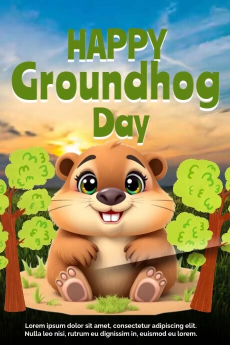Groundhog Green Theme Video Template | PosterMyWall