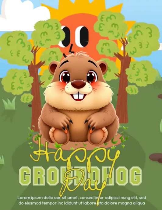 Groundhog Greetings 2025 Template | PosterMyWall