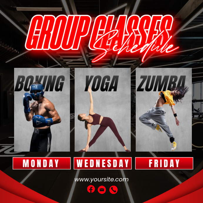 Group Classes Schedule Template | PosterMyWall