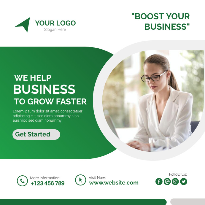 Grow Business Faster Social Media Poster Template | PosterMyWall