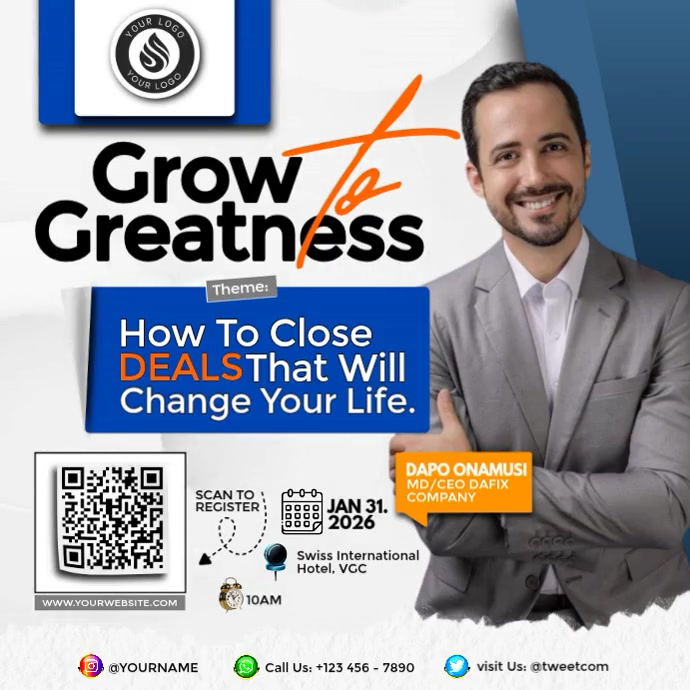 Grow To Close Big Deals Template | PosterMyWall