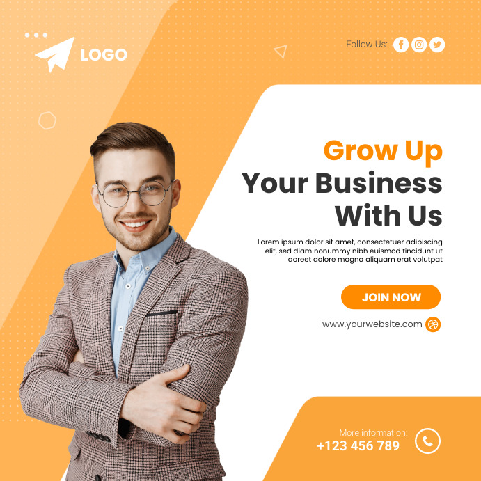 Grow Up Your Business With Us Poster Template | PosterMyWall