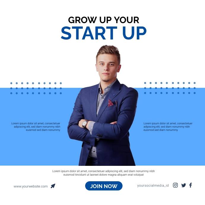 Grow Up Your Start Up Poster Template | PosterMyWall