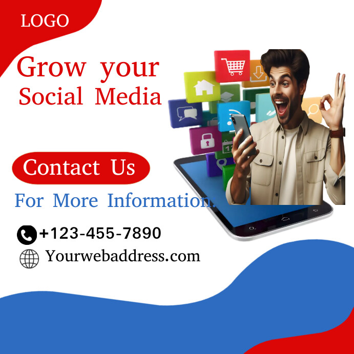 Plantilla de Grow your social media flyer (1) | PosterMyWall