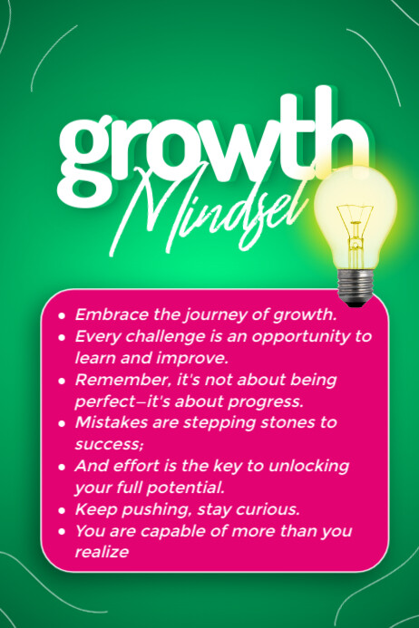 Modèle Growth Mindset Poster Template | PosterMyWall