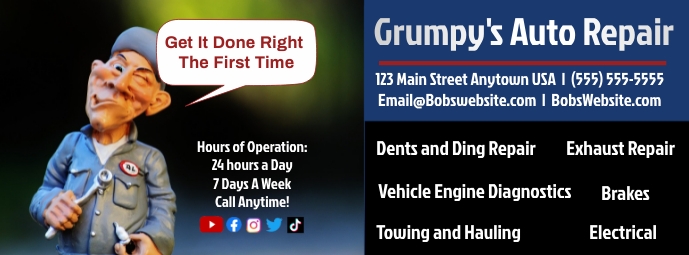 Grumpy's Automotive Repair Shop Template | PosterMyWall