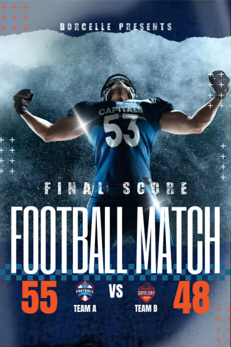 Copy of Grunge American Football Final Socre Poster | PosterMyWall