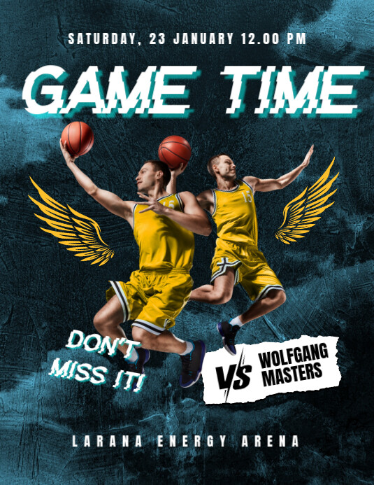 Grunge Basketball Game Day Pamflet (letter As) Template | PosterMyWall