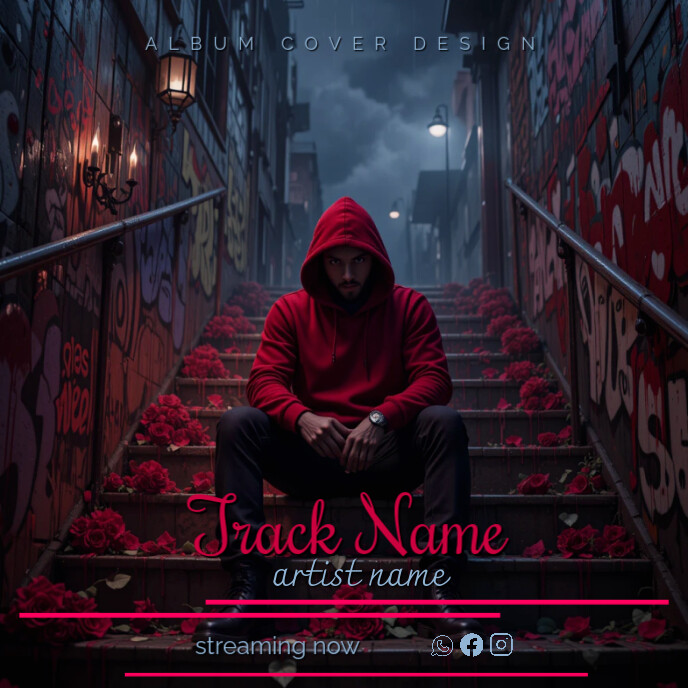 Grunge Blood Roses In The Hood – Melancholy Rap Cover Album Cover ...