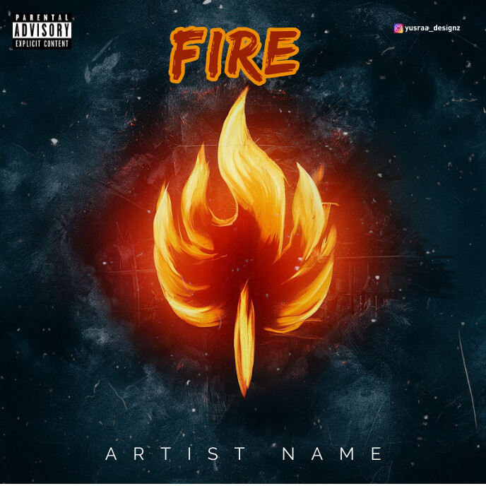 Modèle grunge fire album cover | PosterMyWall