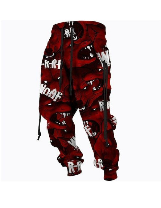 Grunge Men's Sweatpants Joggers Trousers Drawstring Side Pockets ...