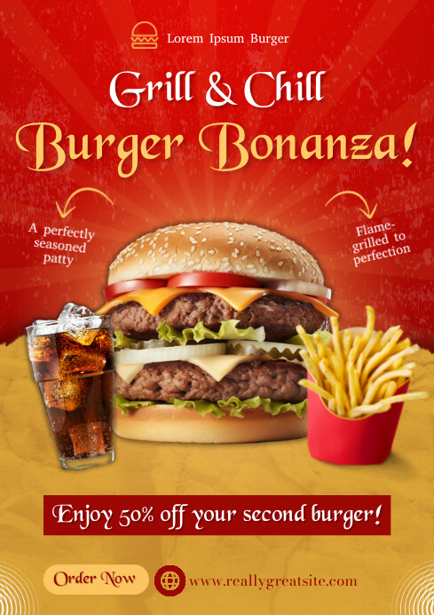 Grunge Modern Food Promotion Flyer A4 Template | PosterMyWall