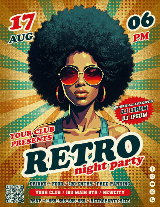 Grunge Retro Party Flyer Template | PosterMyWall