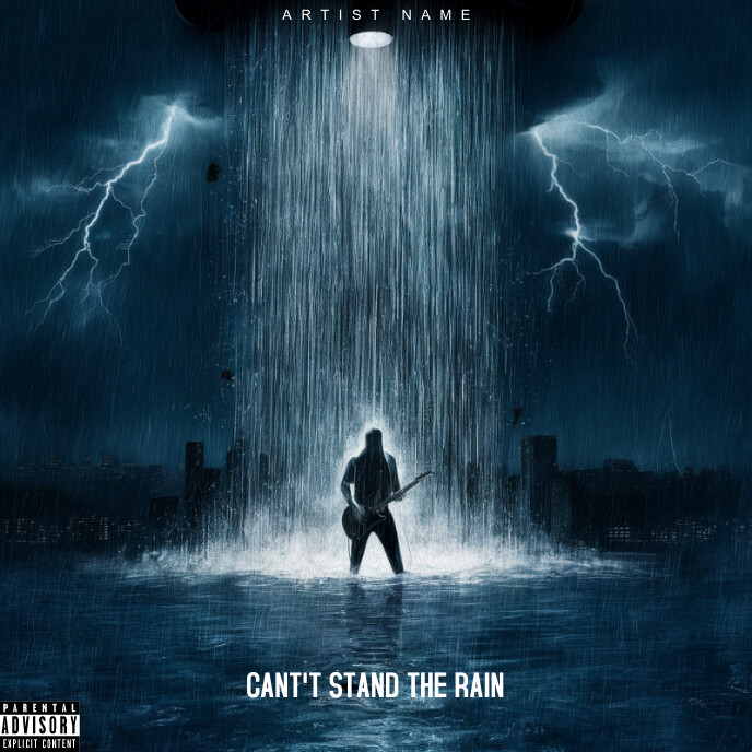 Grunge Rock Music,album Cover, Raining Album Template | PosterMyWall