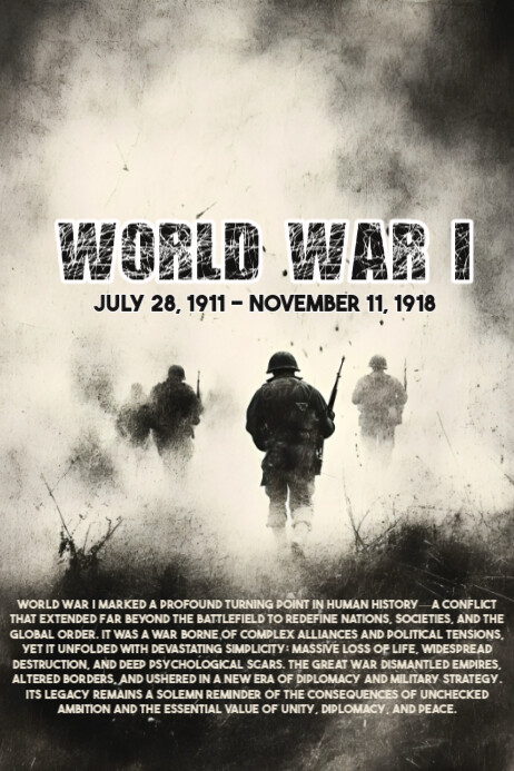 Grunge World War I Template Poster | PosterMyWall