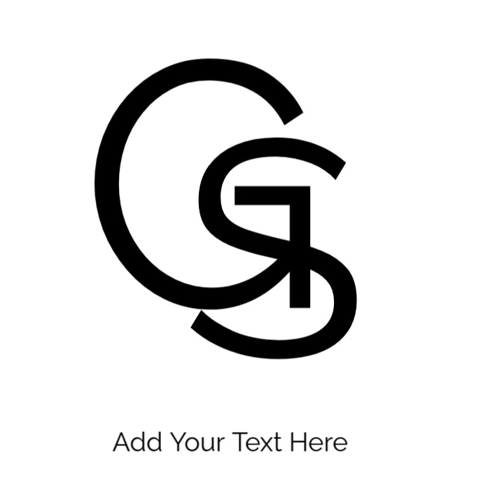 GS Black Typographic Design Logo Template | PosterMyWall