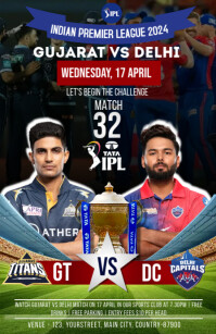 Rr vs Mi ipl match Poster Template | PosterMyWall